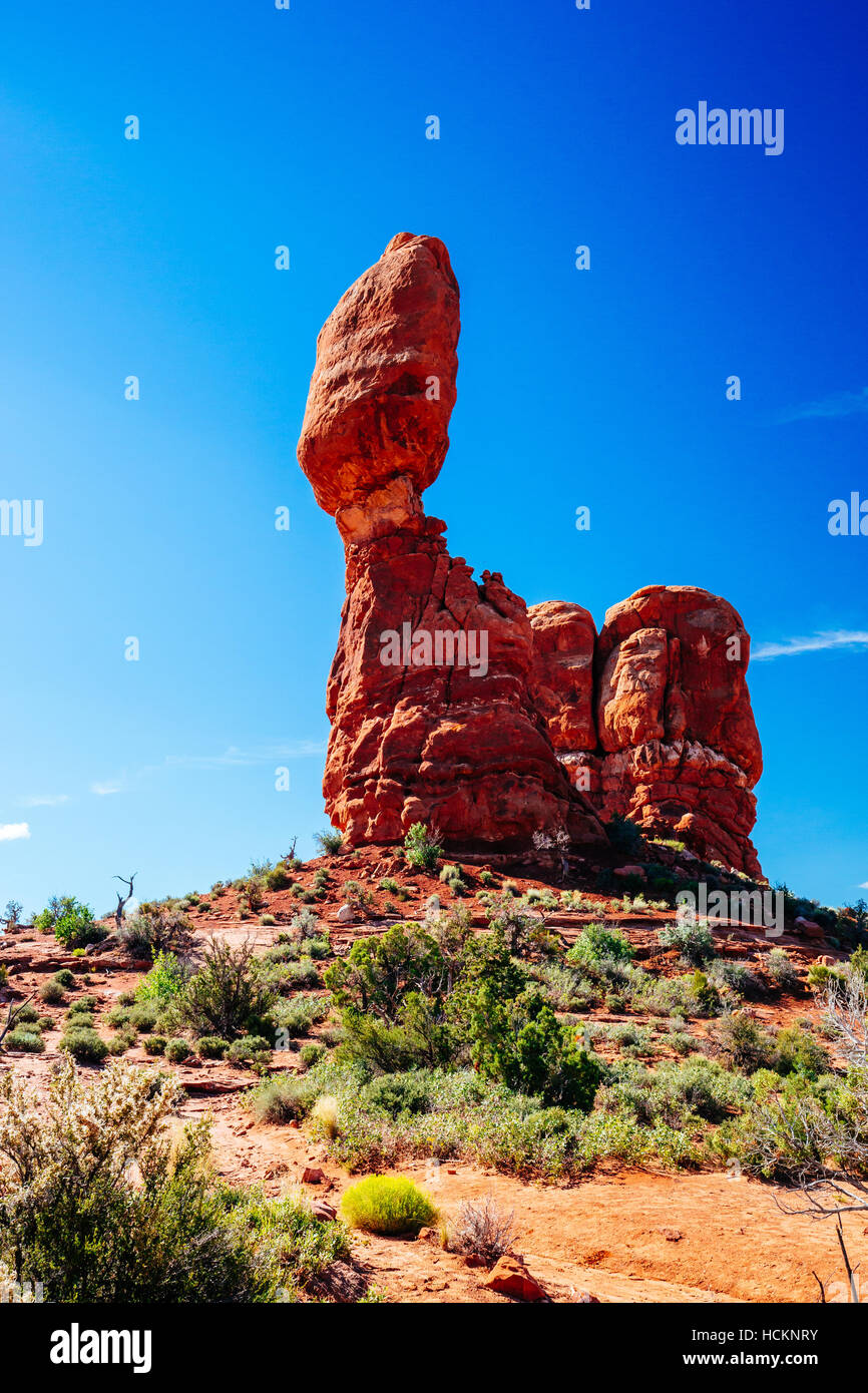 Balanced Rock - a boulder estimated at 3500 tons weight - sits perched ...