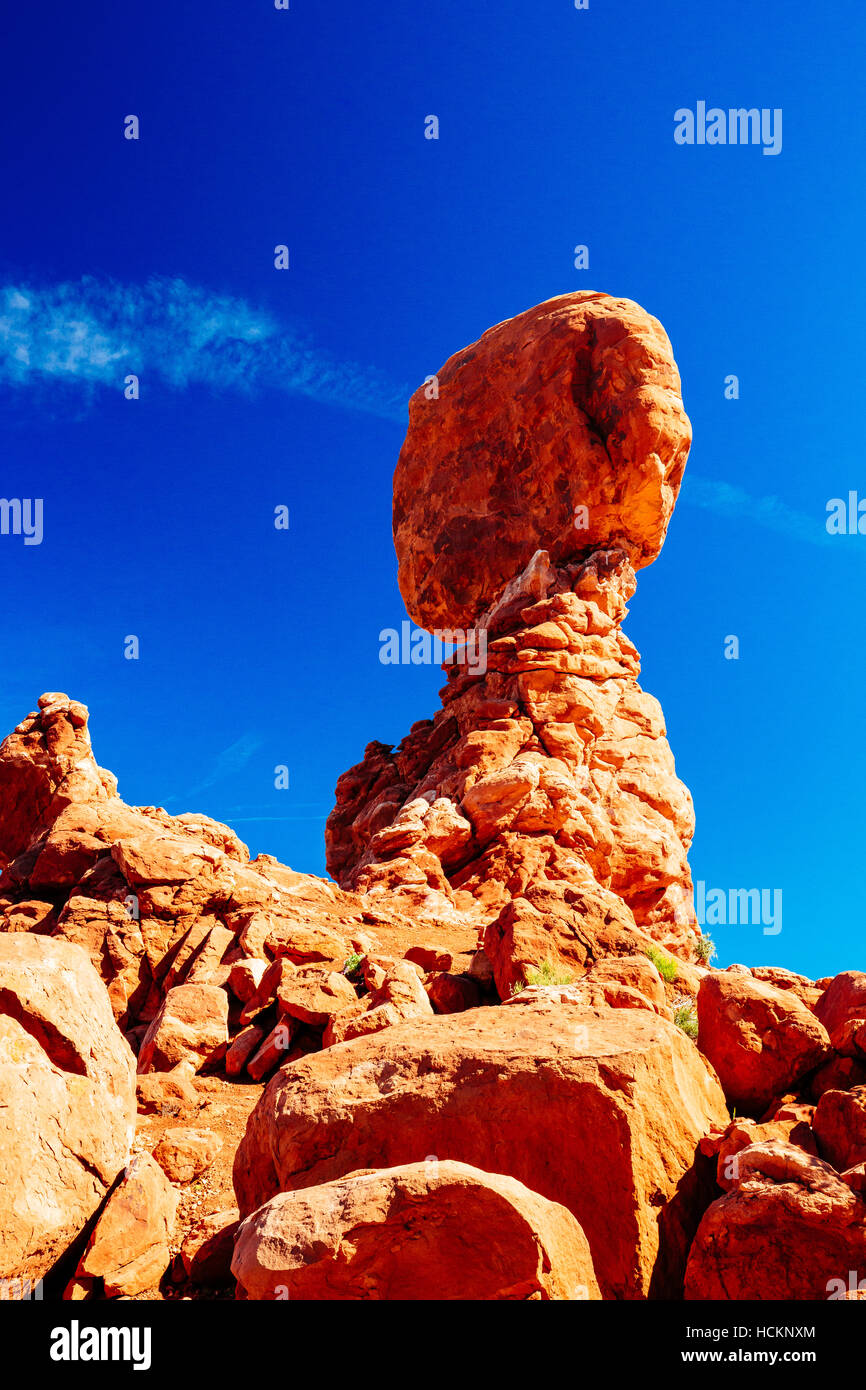 Balanced Rock - a boulder estimated at 3500 tons weight - sits perched ...
