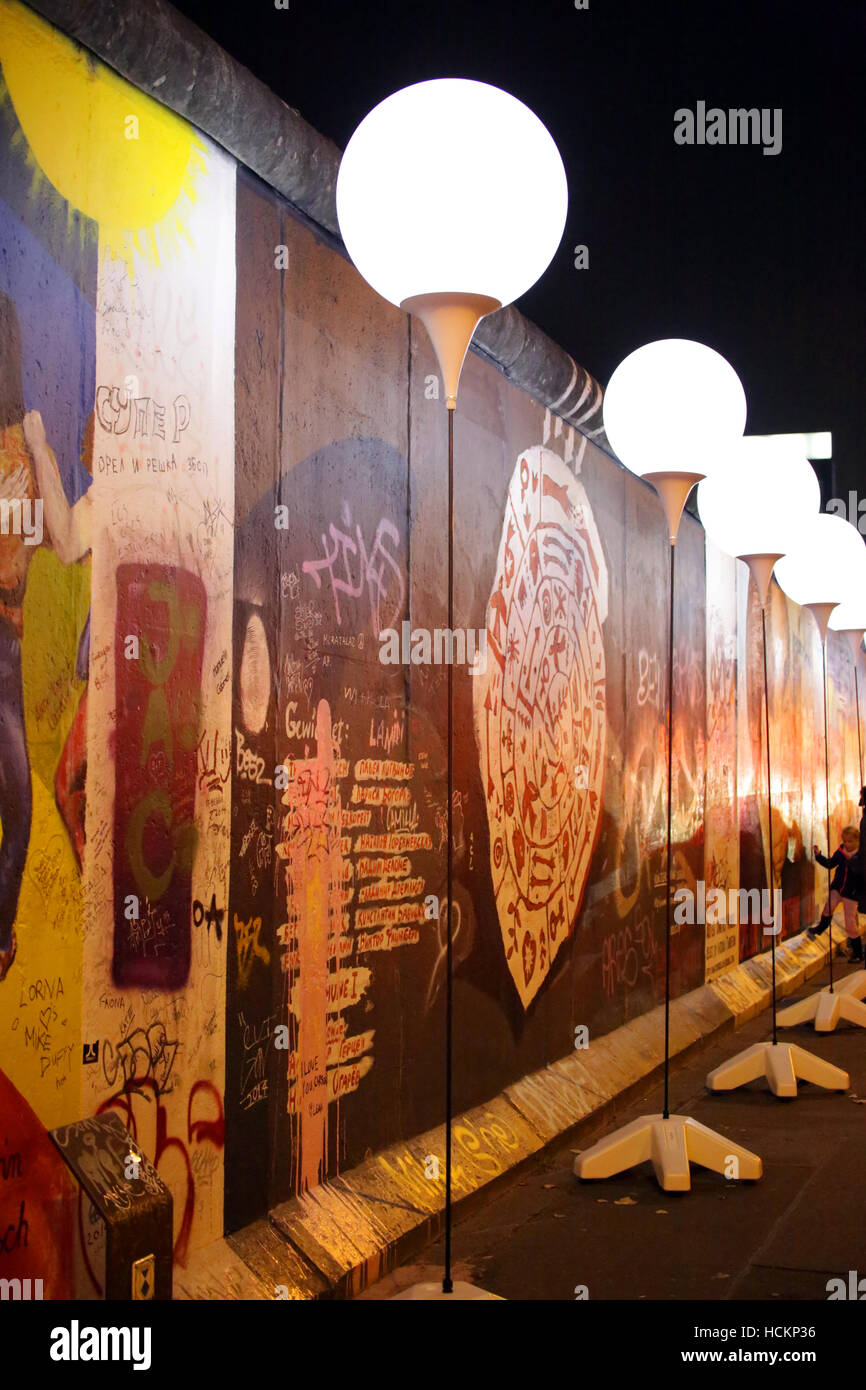 Symbolic balloon wall during the 25th anniversary of the fall of the ...