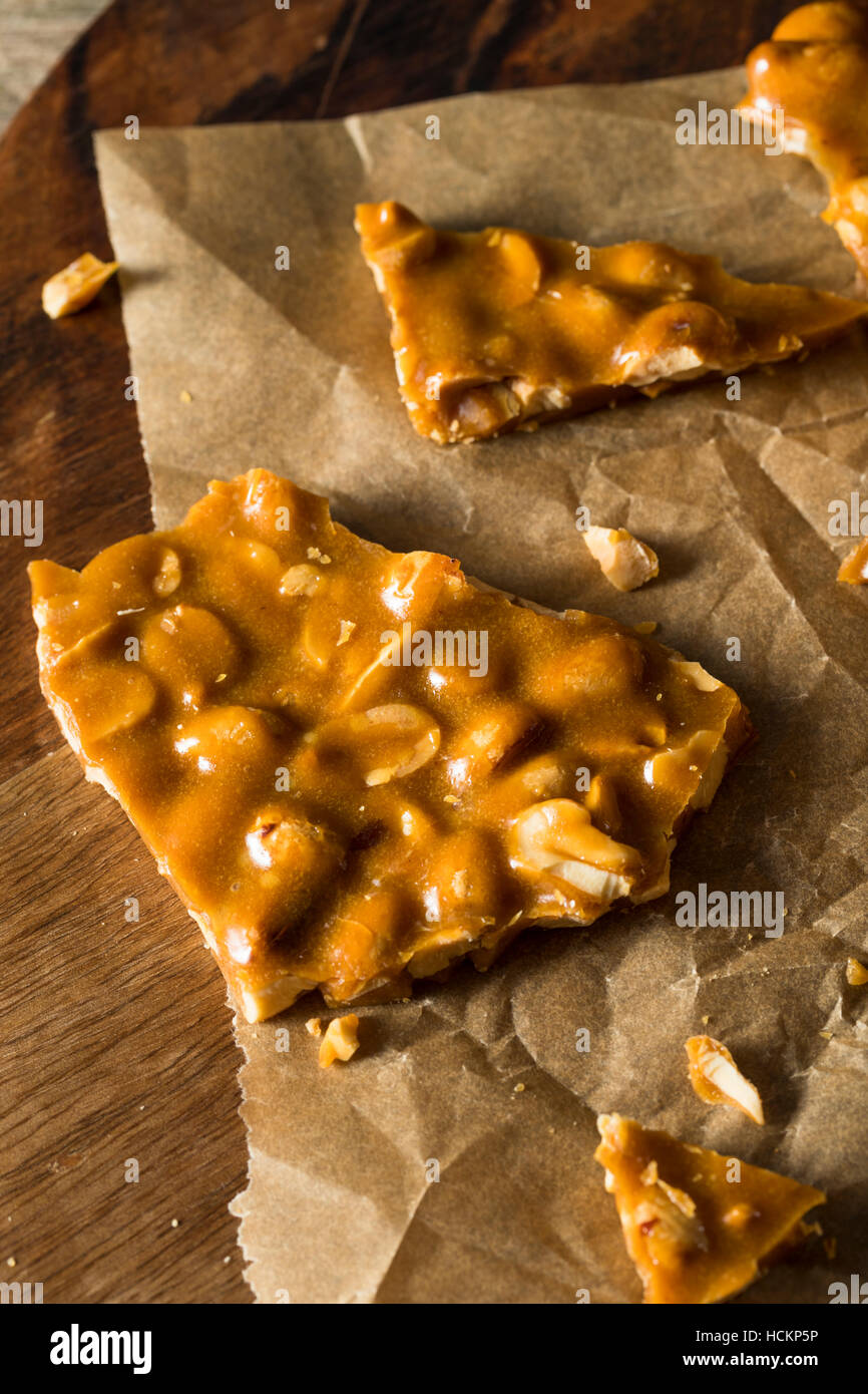 Homemade Holiday Peanut Brittle Broken into Pieces Stock Photo - Alamy