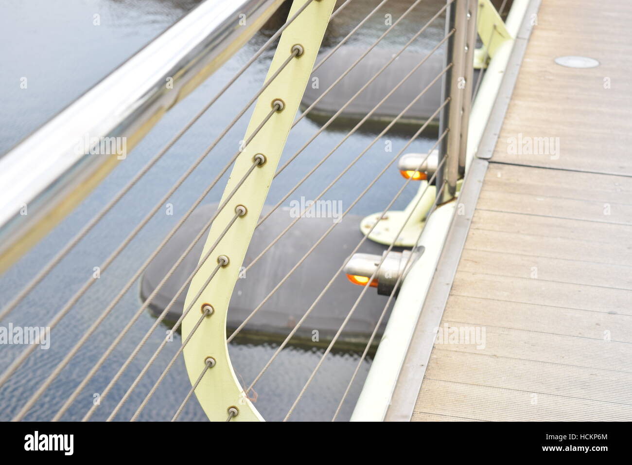 Edge of a modern metallic bridge Stock Photo - Alamy