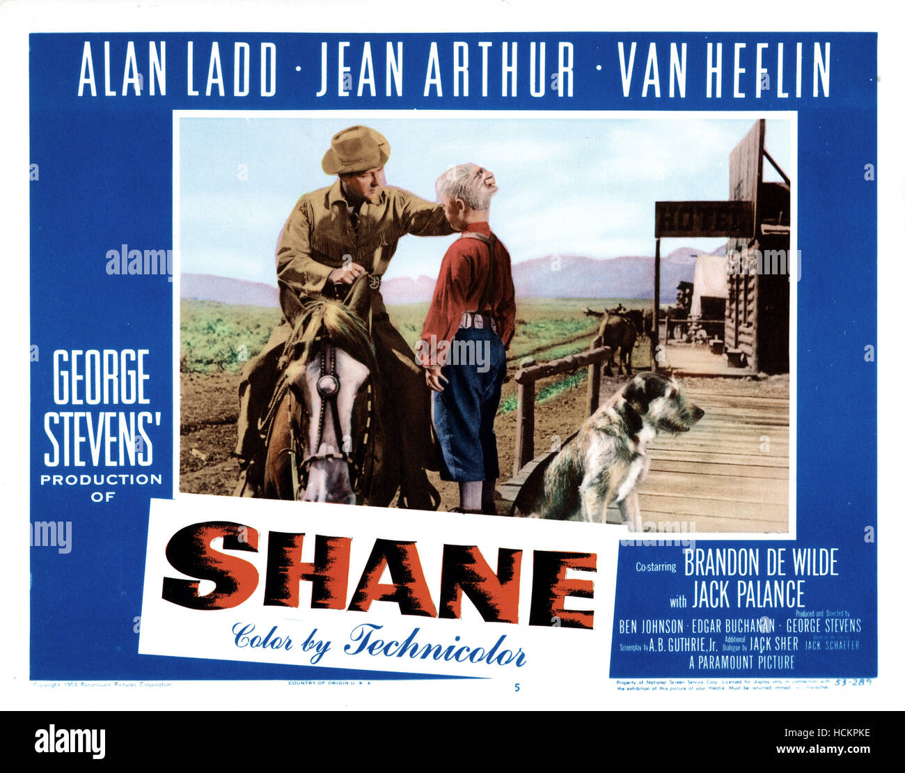 SHANE, from left, Alan Ladd, Brandon de Wilde, 1953 Stock Photo - Alamy