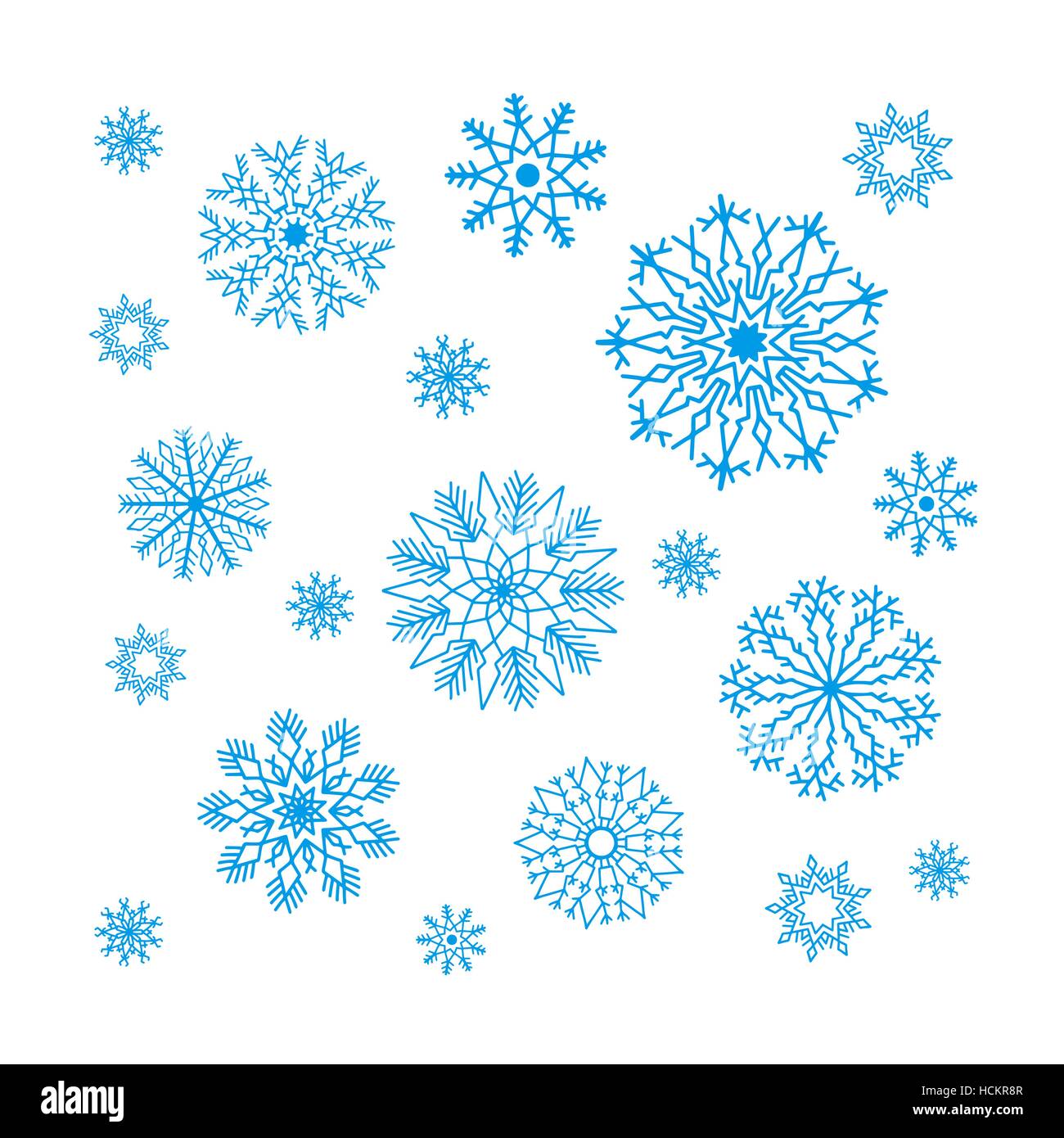 Christmas snowflakes collection circle ornament hi-res stock ...