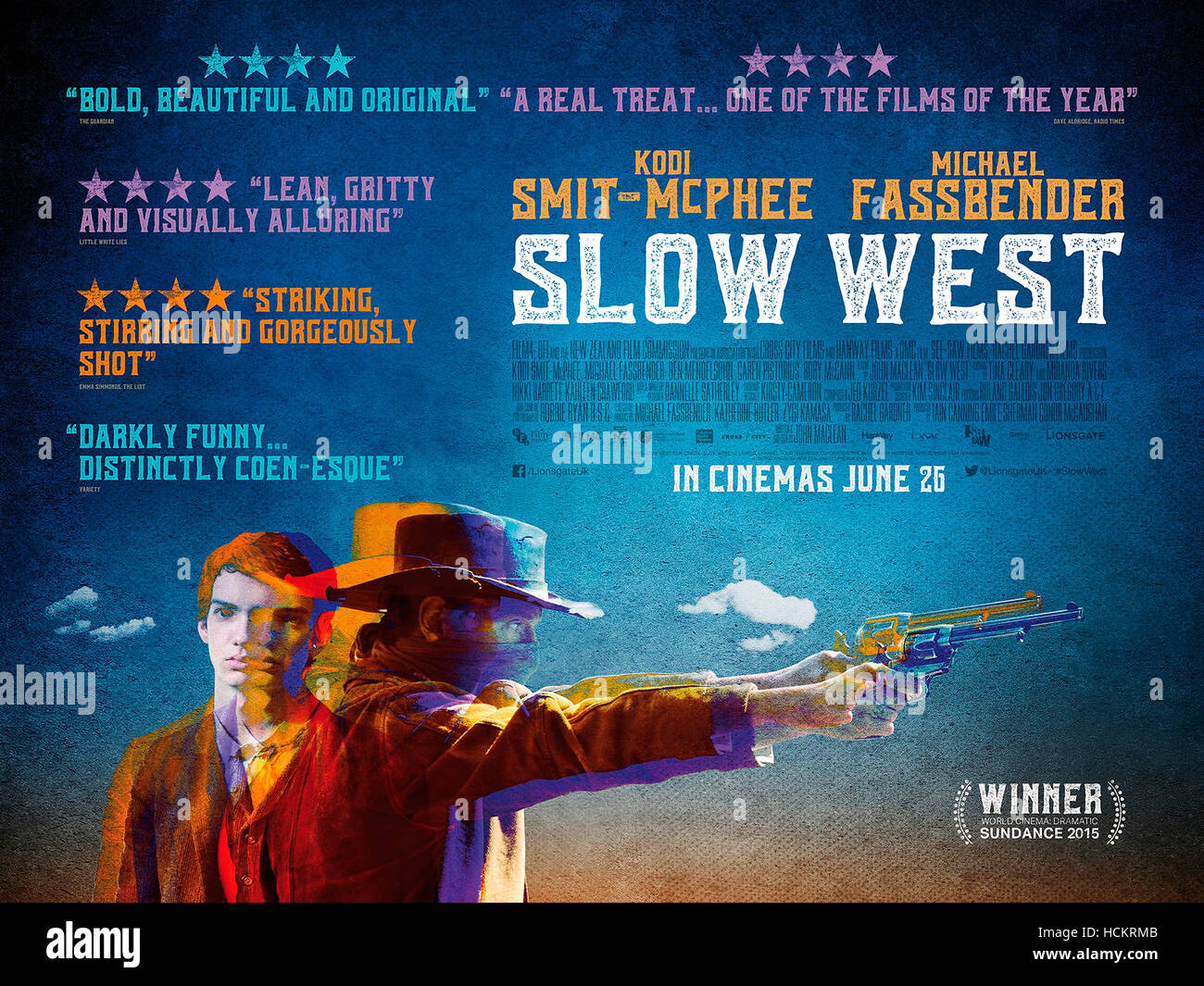 SLOW WEST, British poster, from left: Kodi Smit-McPhee, Michael ...