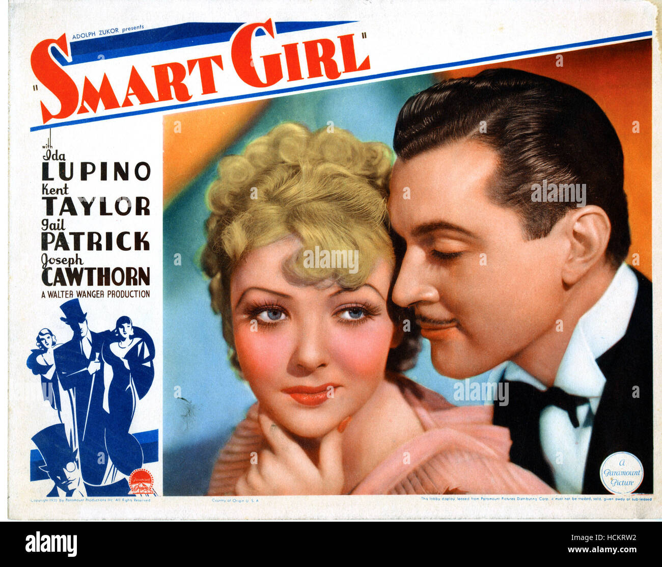 SMART GIRL, US lobbycard, from left: Ida Lupino, Kent Taylor, 1935 ...
