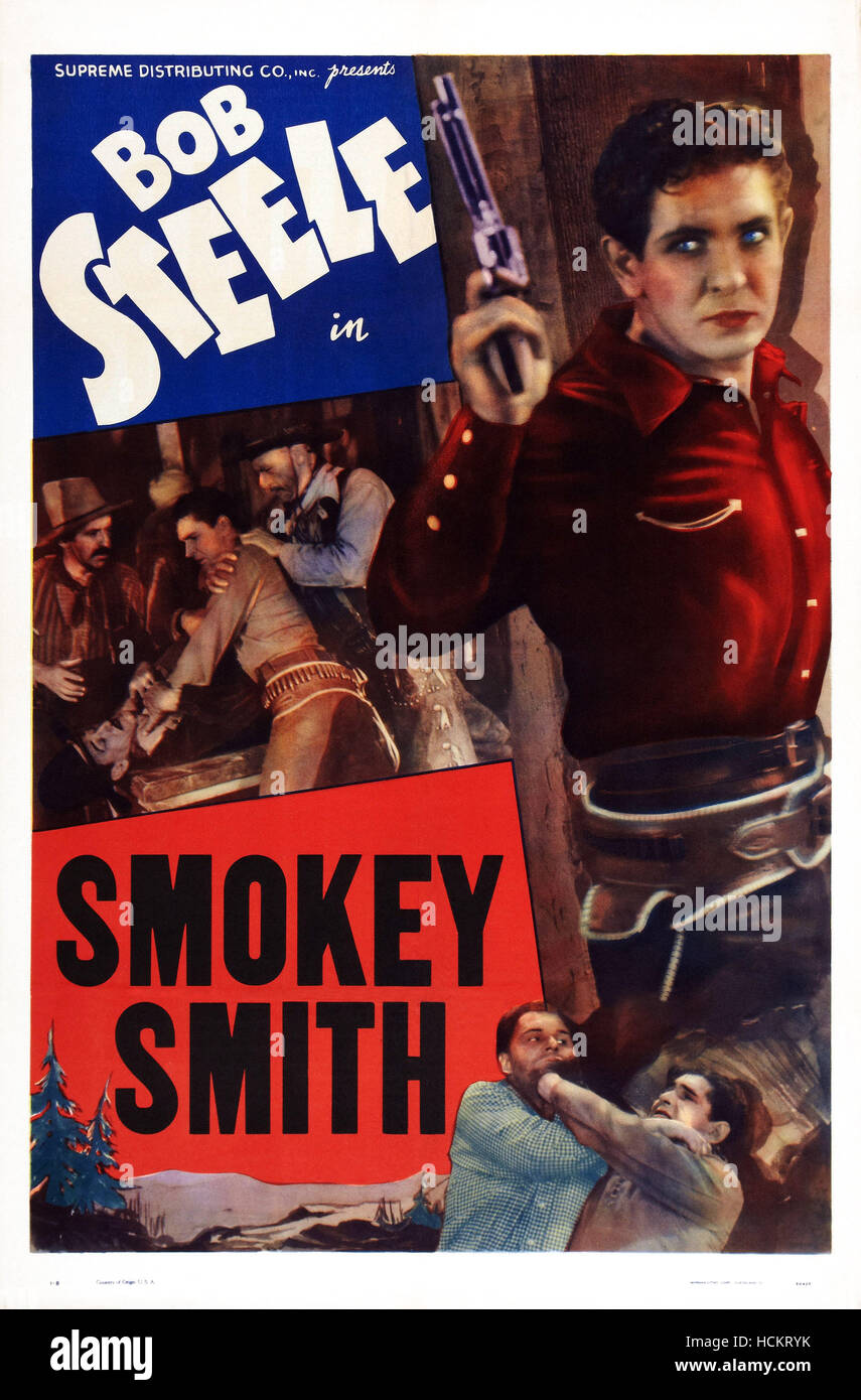 SMOKEY SMITH, US poster art, Bob Steele, 1935 Stock Photo - Alamy