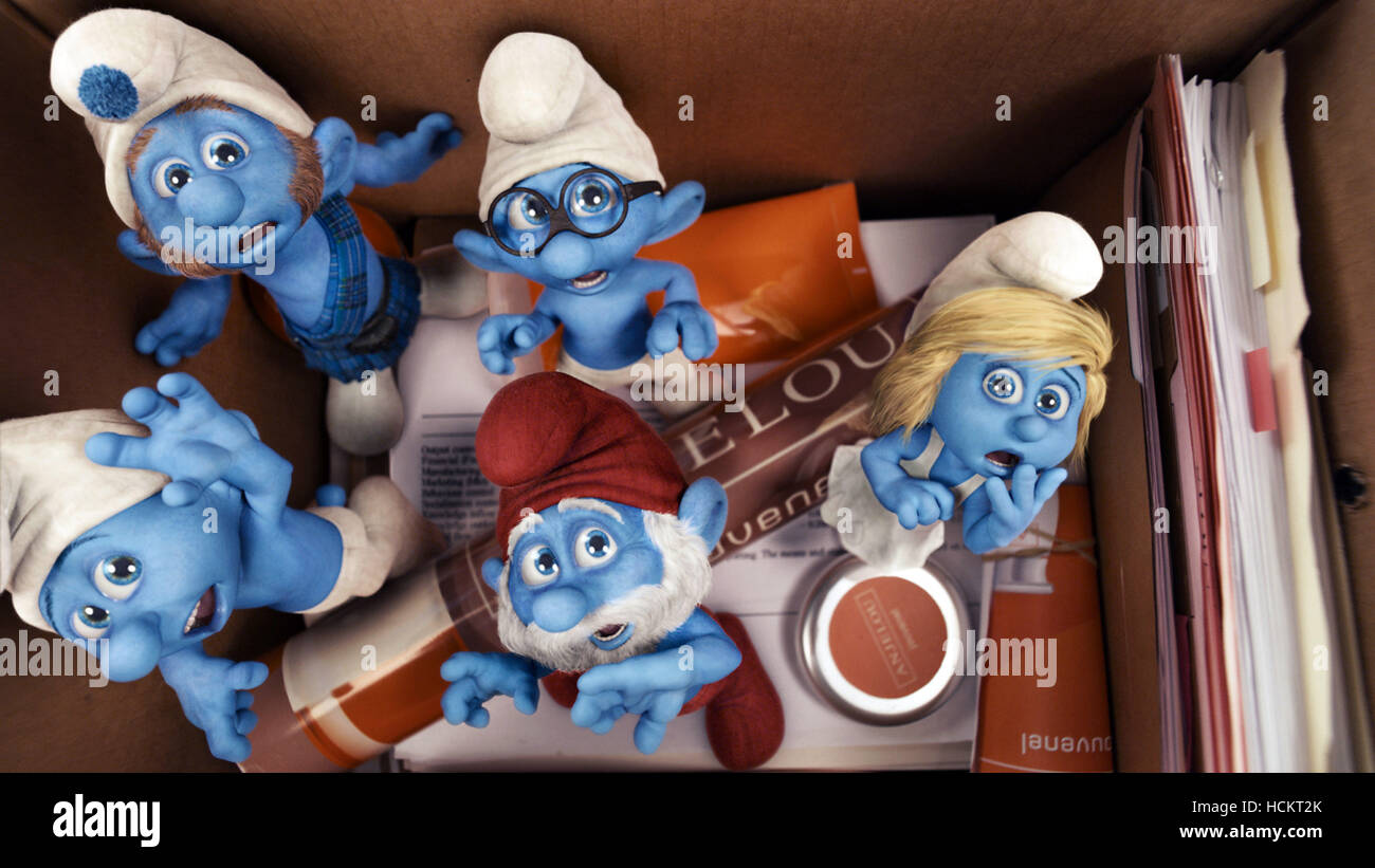 THE SMURFS, l-r: Grouchy Smurf (voice: George Lopez), Gutsy Smurf ...