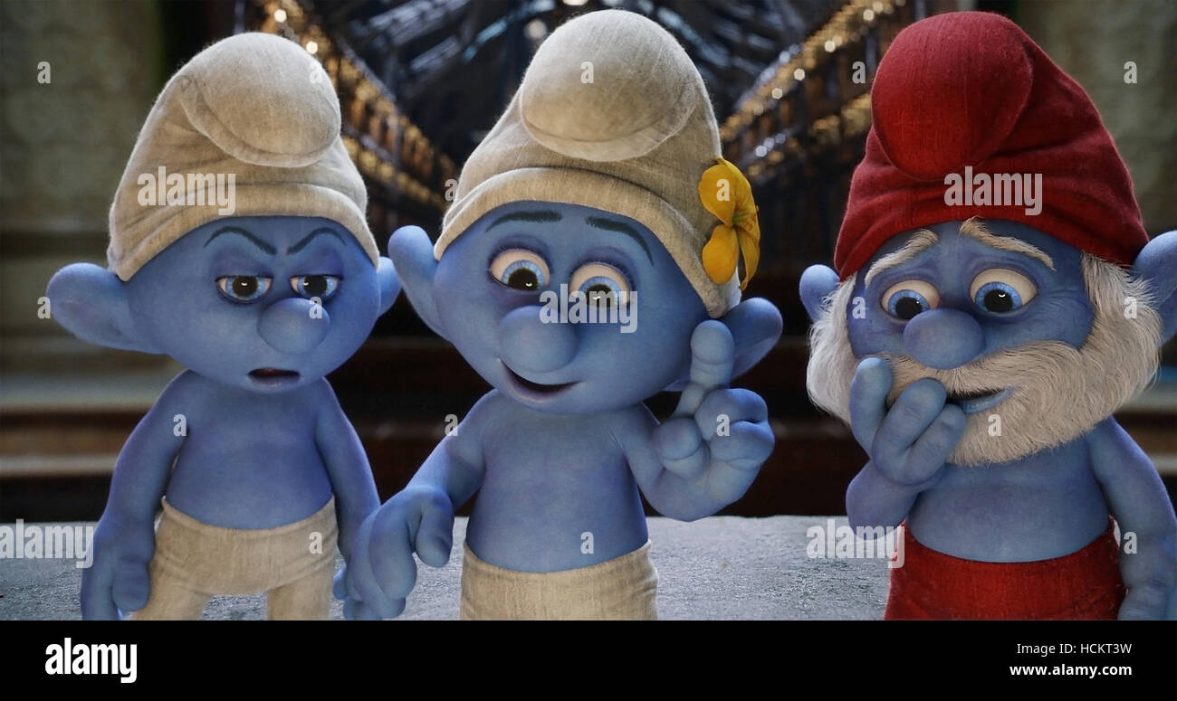 THE SMURFS 2, from left: Grouchy (voice: George Lopez), Vanity (voice ...