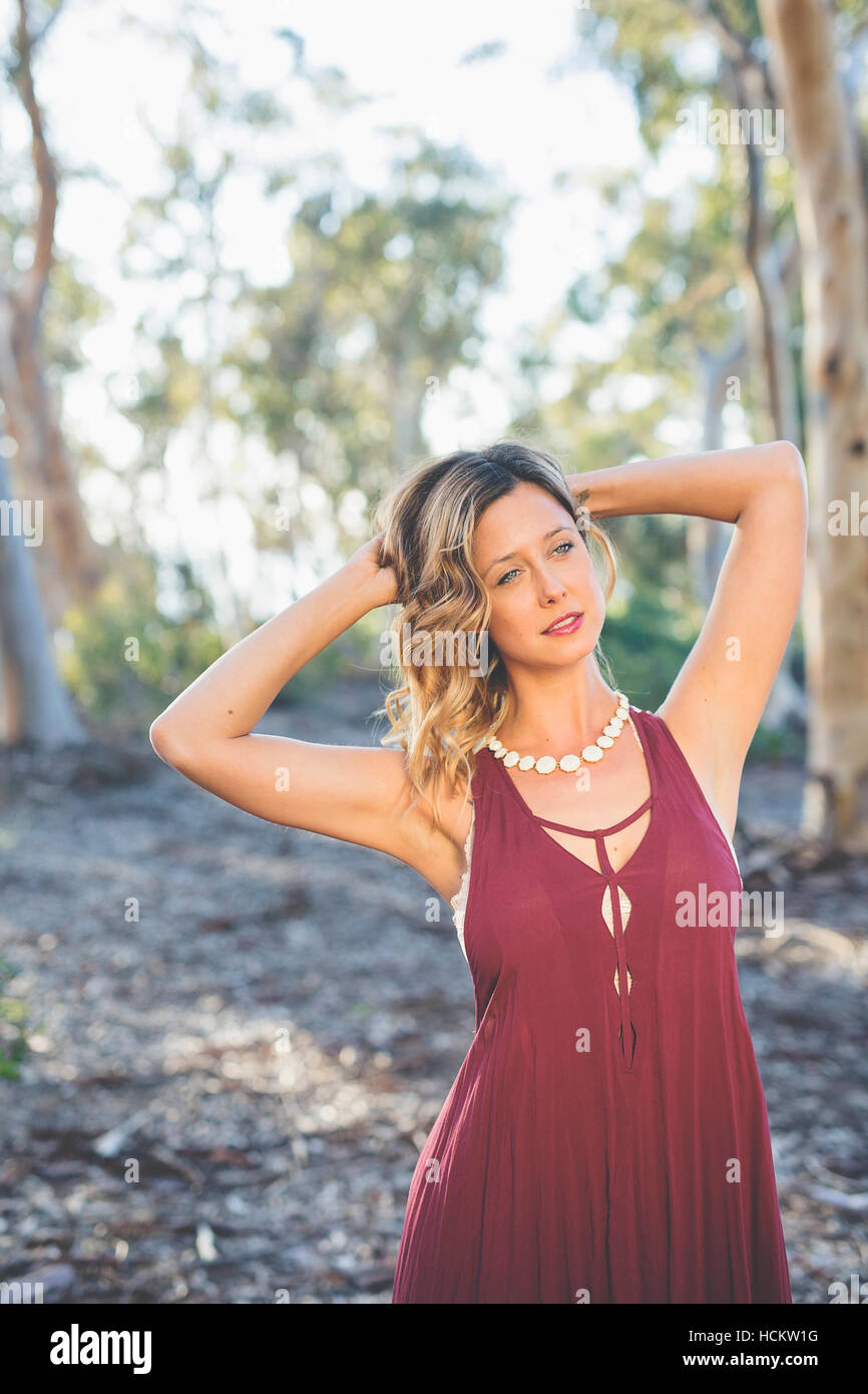 Model in the woods Stock Photo - Alamy