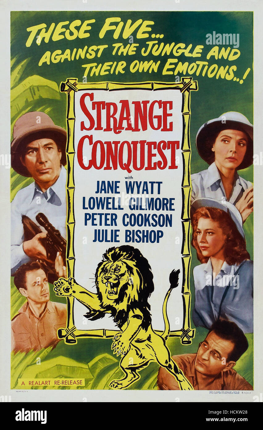 STRANGE CONQUEST, US poster, left from top: Lowell Gilmore, Peter ...