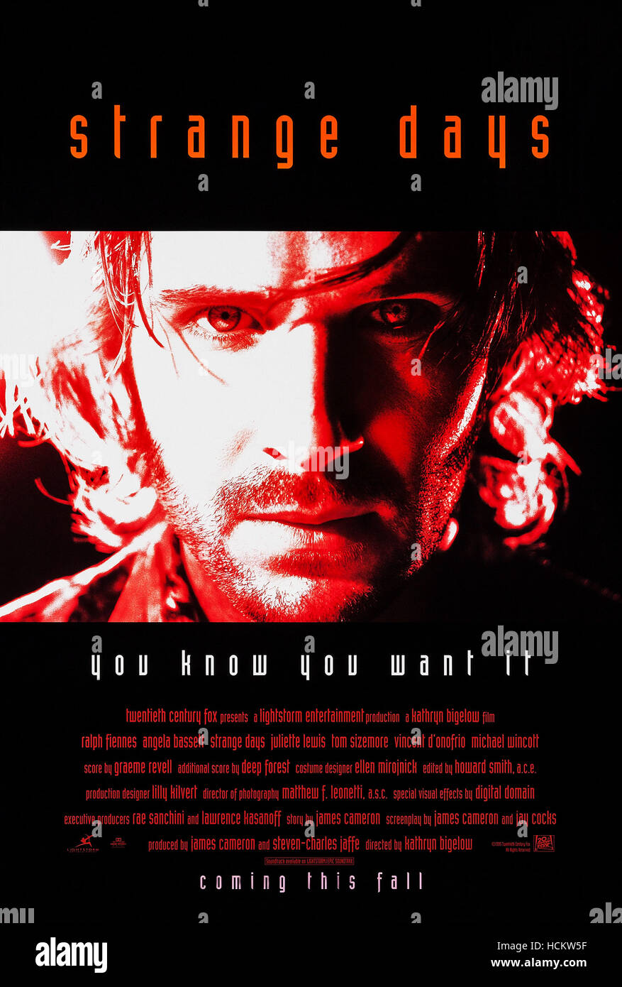 STRANGE DAYS, US poster, Ralph Fiennes, 1995, TM & Copyright © 20th ...
