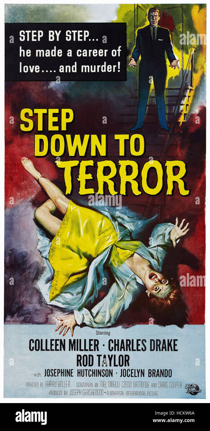 STEP DOWN TO TERROR, US poster art, 1958 Stock Photo - Alamy