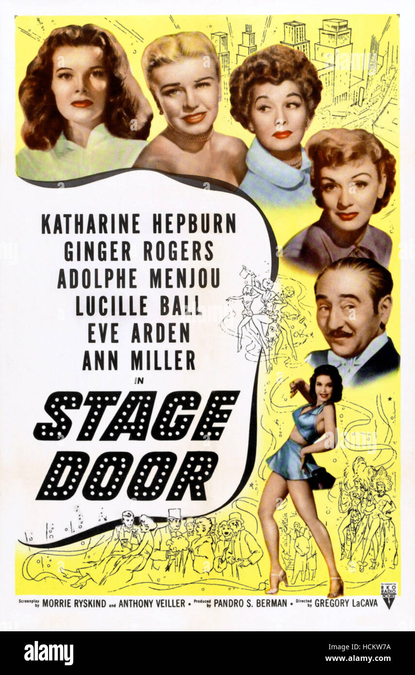 STAGE DOOR, (clockwise, from left): Katharine Hepburn, Ginger Rogers ...