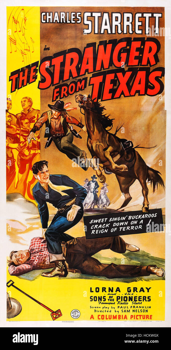 THE STRANGER FROM TEXAS, US poster art, bottom from left: Dick Curtis ...