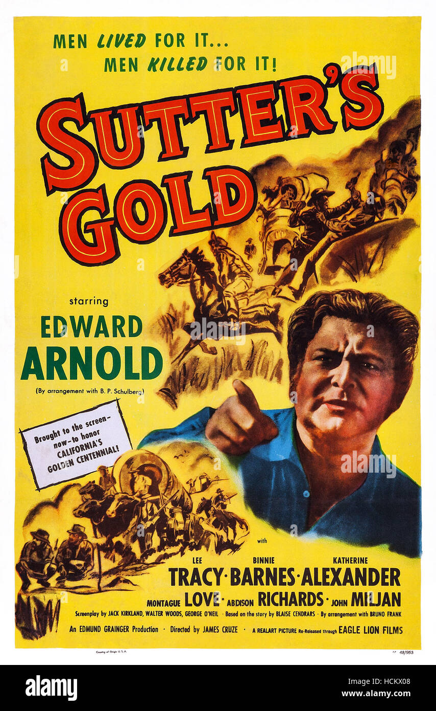 SUTTER'S GOLD, US poster art, Edward Arnold, 1936 Stock Photo - Alamy
