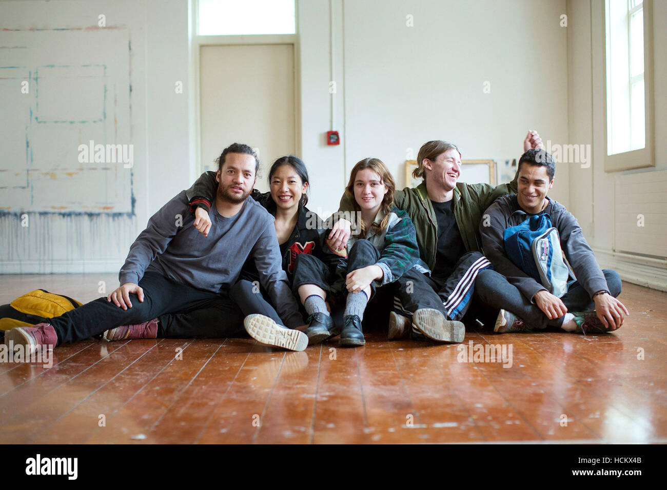 THE REHEARSAL, from left: Scotty Cotter, Michelle Ny, Alice Englert ...