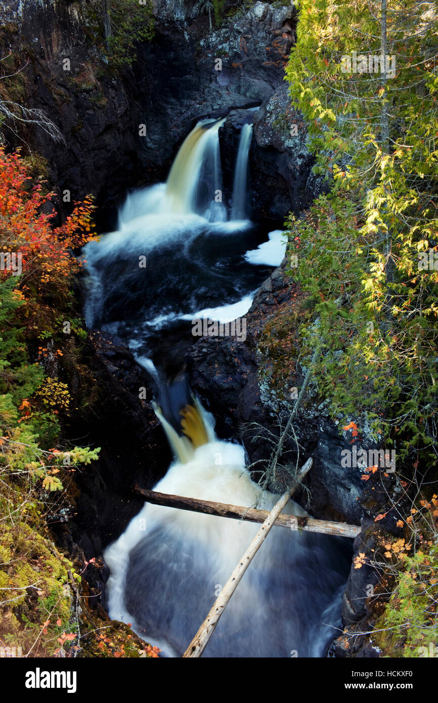 Waterfalls flow in Cascade River State Park, Minnesota, Autumn 2010 ...