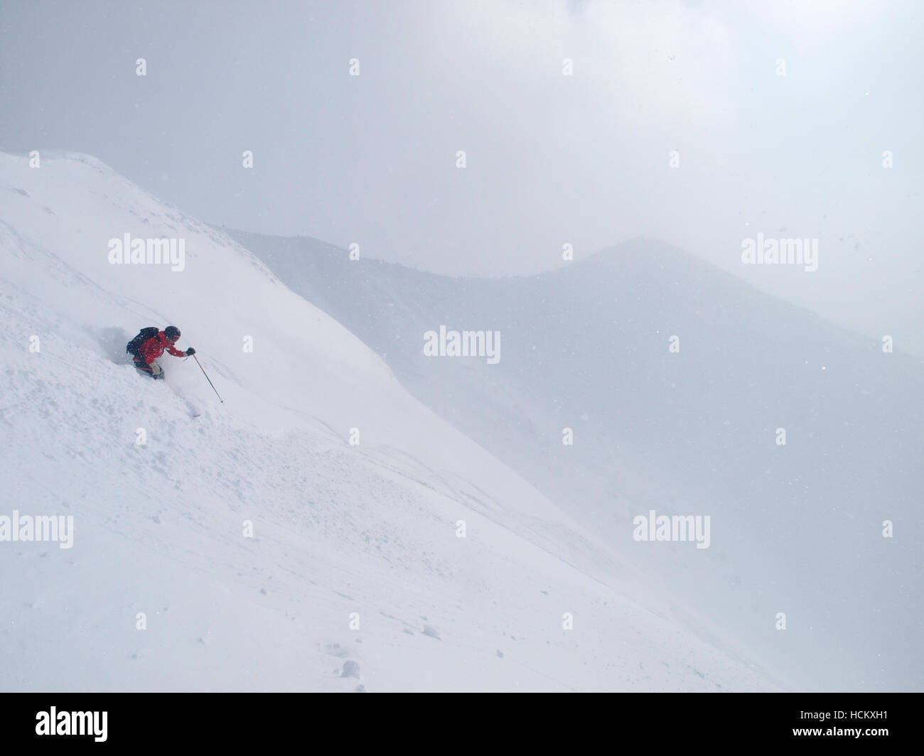 Skier Frederike van Dantzig descends the Annapuri mountain, a volcano ...