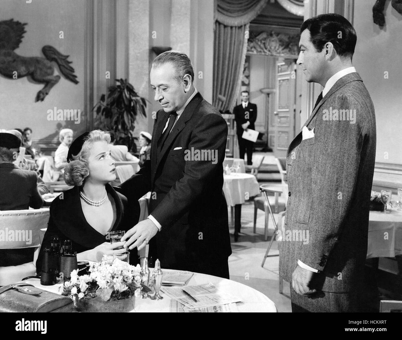 ROGUE COP, front from left: Anne Francis, George Raft, Robert Taylor ...