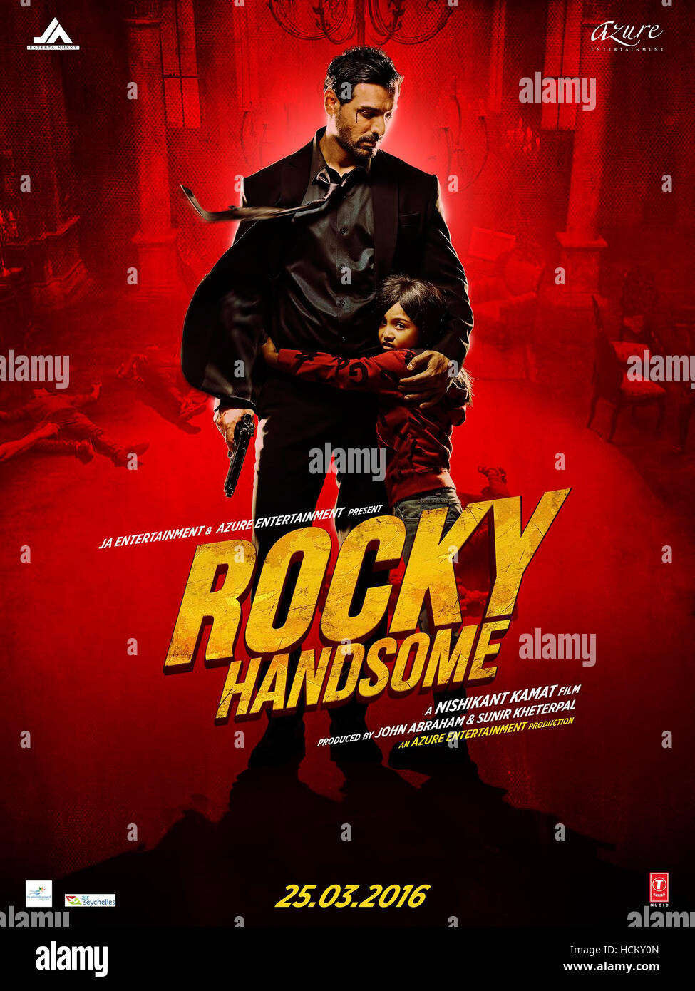 ROCKY HANDSOME, poster, from left: John Abraham, Diya Chalwad, 2016 ...