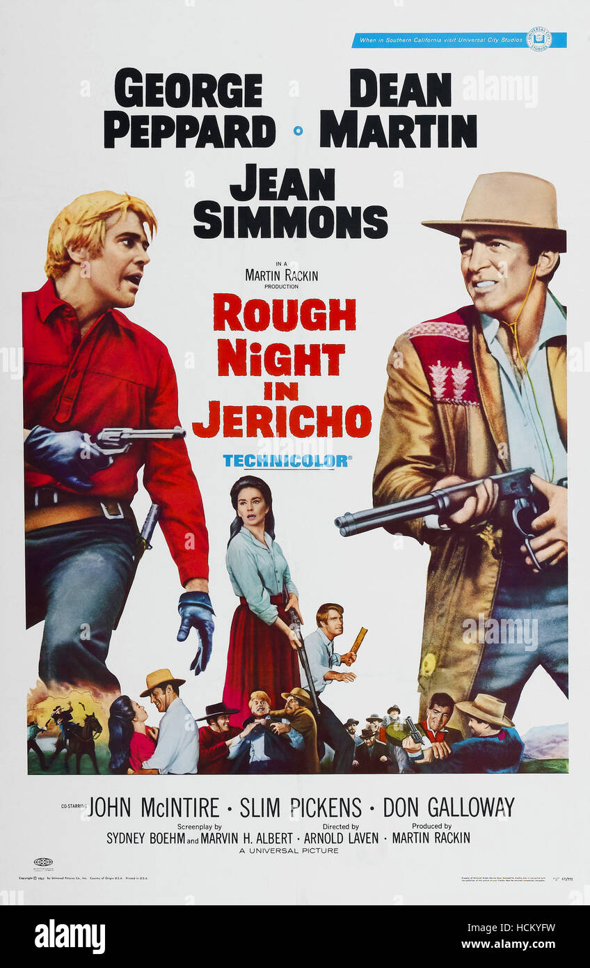 ROUGH NIGHT IN JERICHO, US poster art, from left: George Peppard, Jean ...
