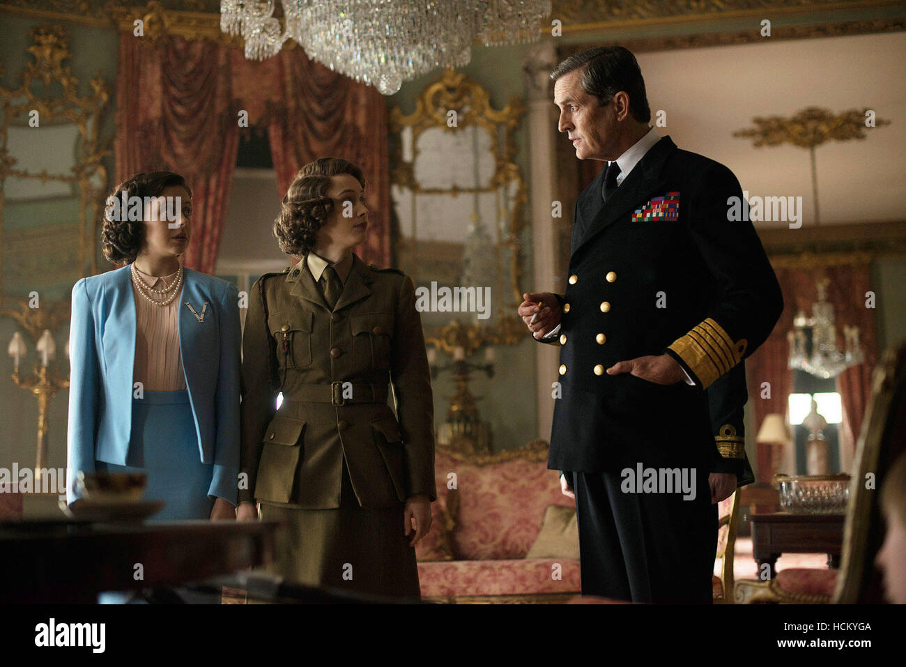 A ROYAL NIGHT OUT, from left: Bel Powley, as Princess Margaret, Sarah ...
