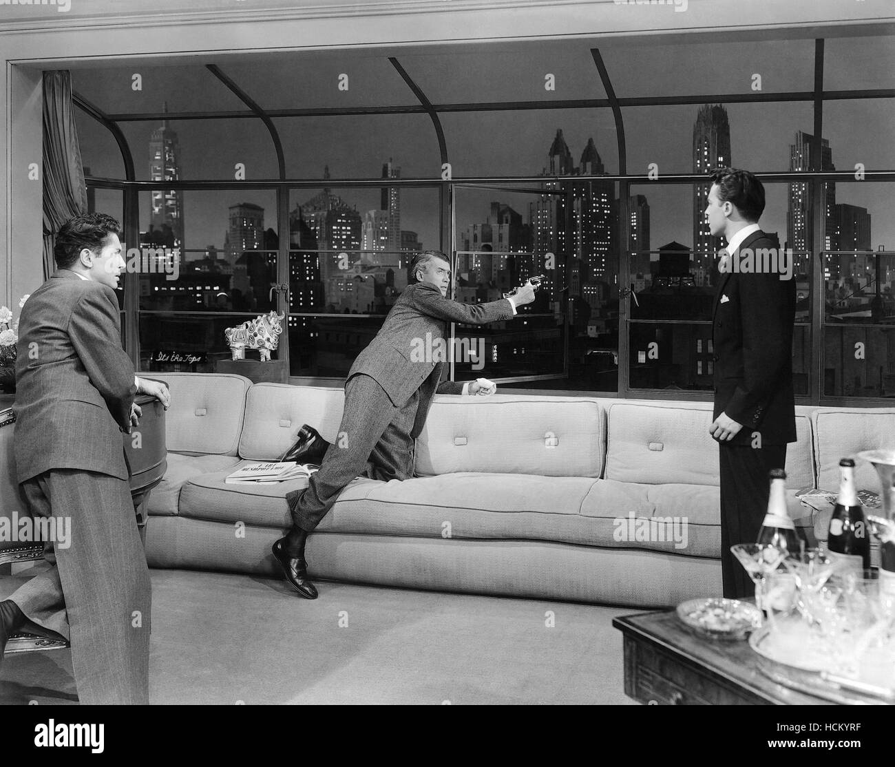 ROPE, from left: Farley Granger, James Stewart, John Dall, 1948 Stock ...