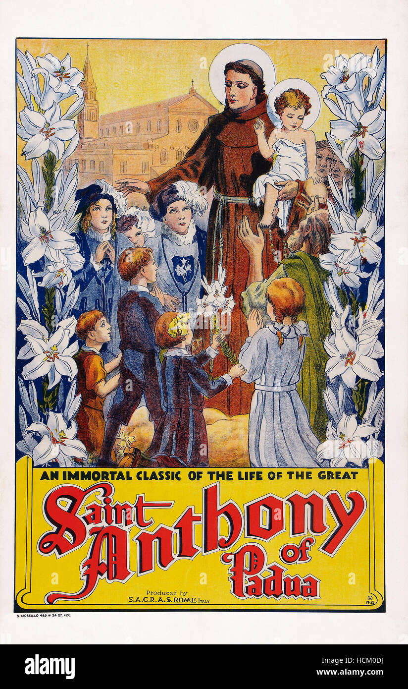 SAINT ANTHONY OF PADUA, US poster art, 1931 Stock Photo - Alamy