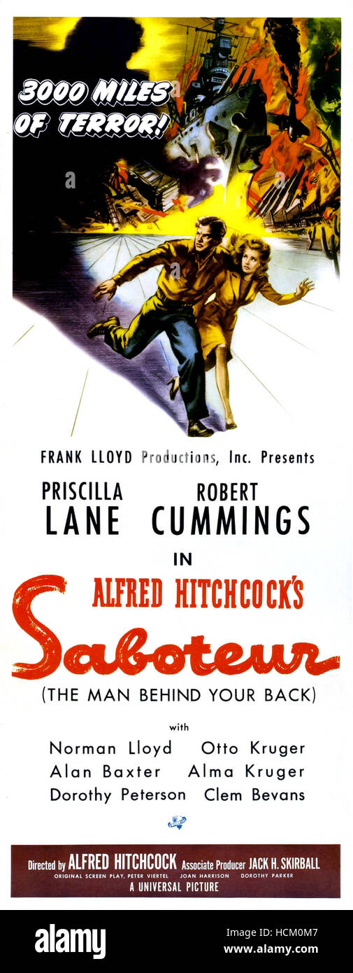 SABOTEUR, Robert Cummings, Priscilla Lane, 1942 Stock Photo - Alamy