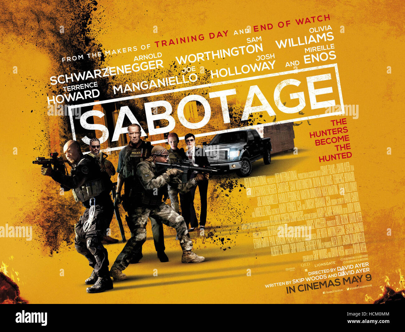 SABOTAGE, British poster art, from left: Sam Worthington, Joe ...