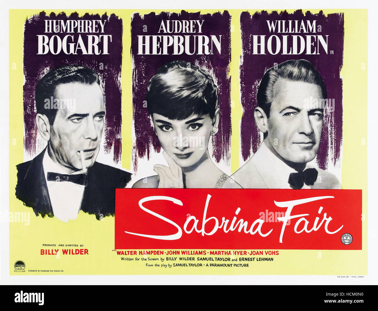 SABRINA, British poster, l-r: Humphrey Bogart, Audrey Hepburn, William ...