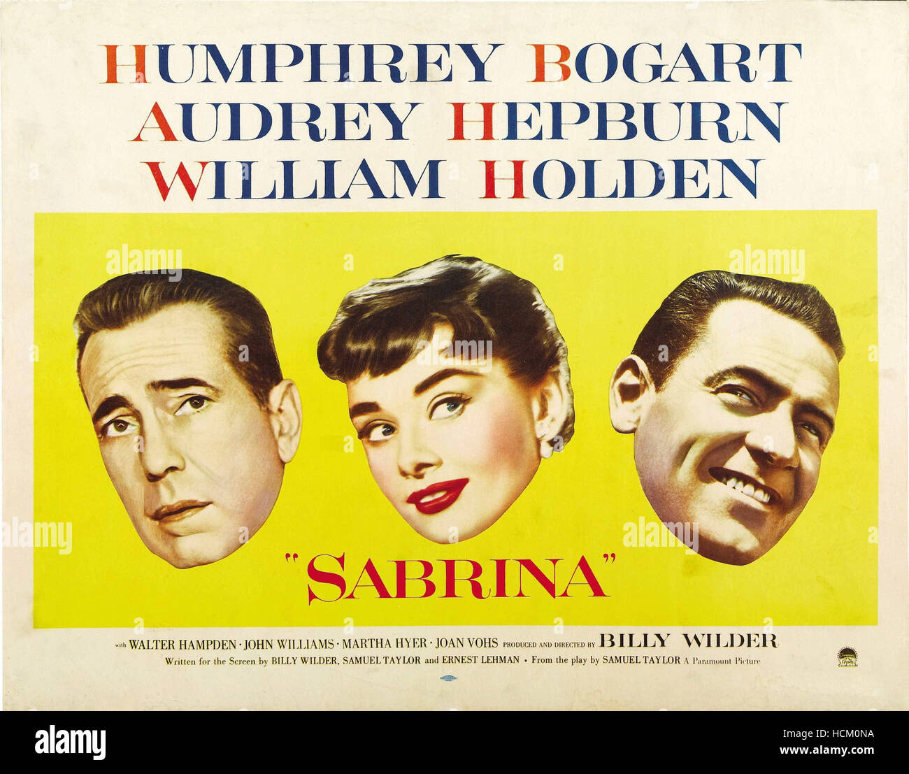 SABRINA, from left: Humphrey Bogart, Audrey Hepburn, William Holden, 1954 Stock Photo - Alamy