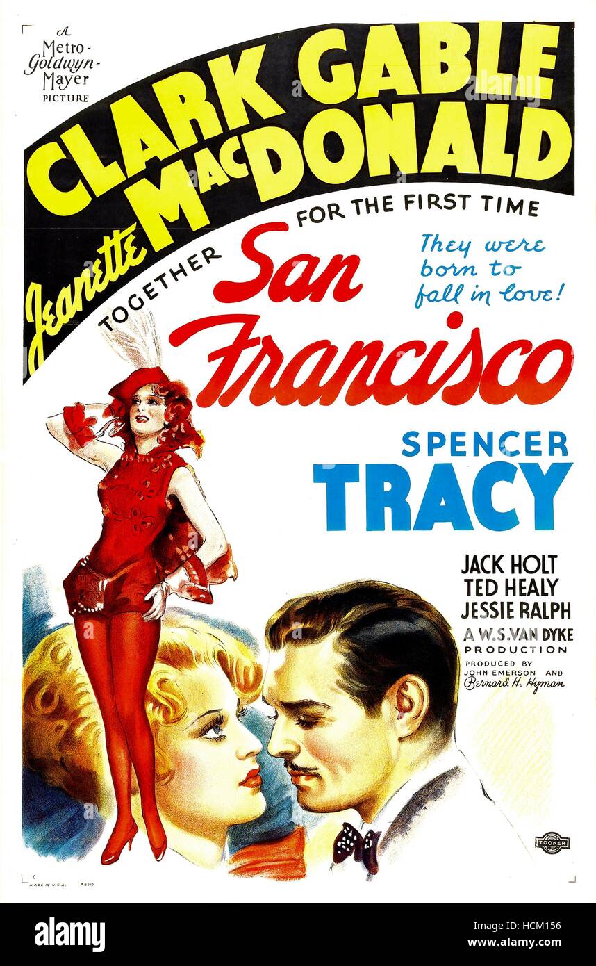 SAN FRANCISCO, Jeanette MacDonald, Clark Gable, 1936 Stock Photo - Alamy