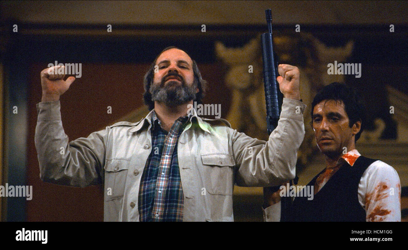SCARFACE, from left: Director Brian De Palma, Al Pacino, on set, 1983 ...