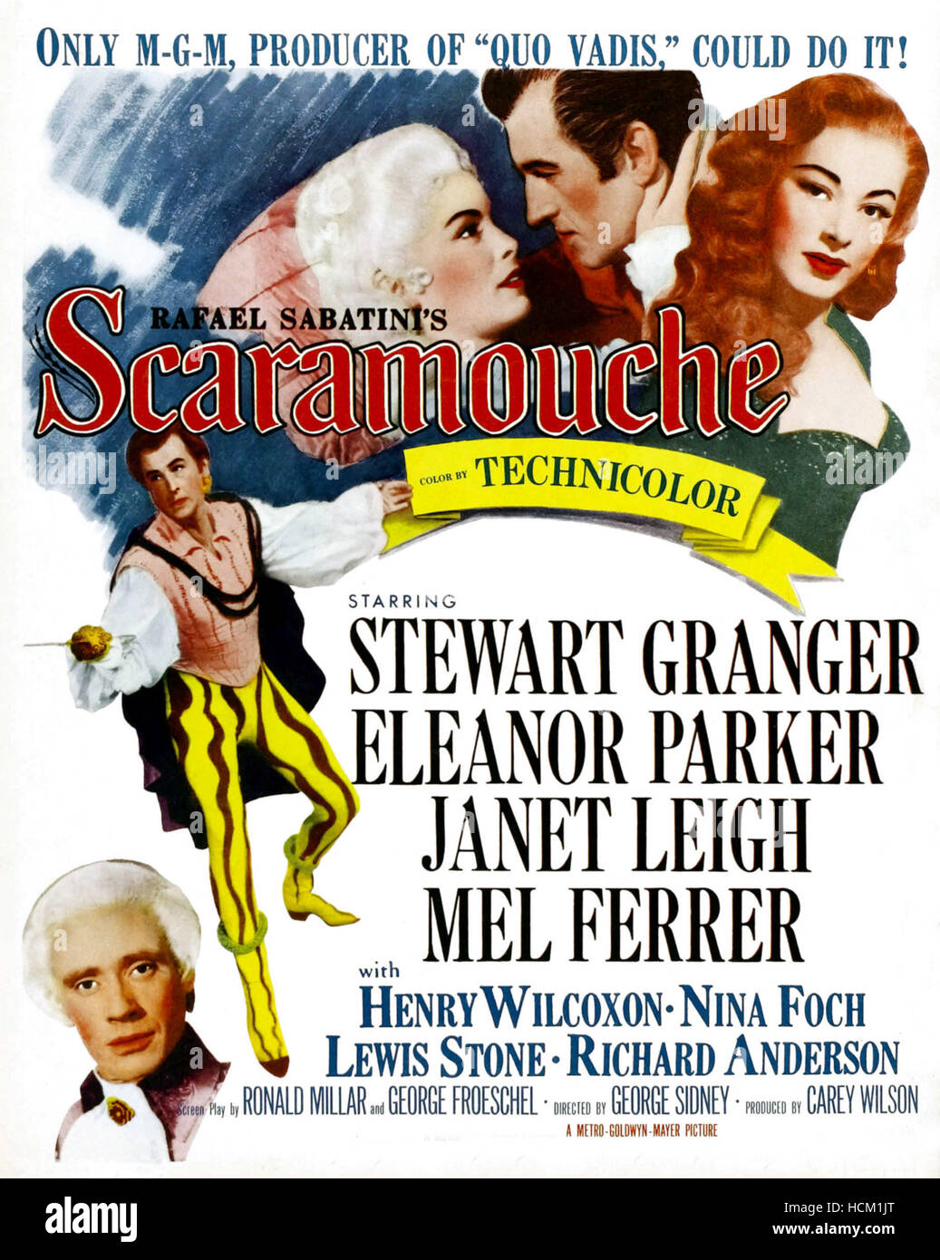 SCARAMOUCHE, (clockwise, from bottom left): Mel Ferrer, Stewart Granger ...