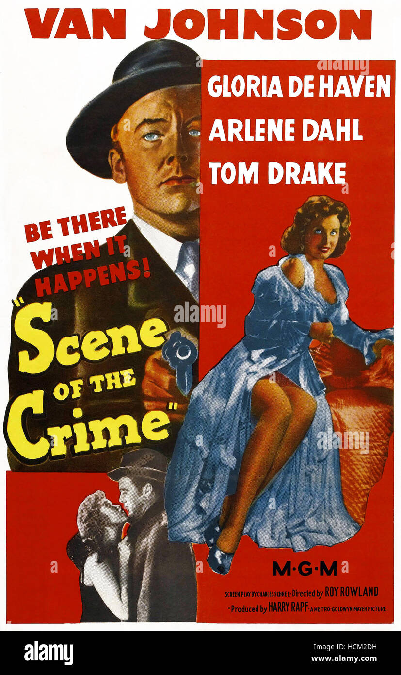 SCENE OF THE CRIME, U.S. poster, Van Johnson, Arlene Dahl, 1949 Stock ...
