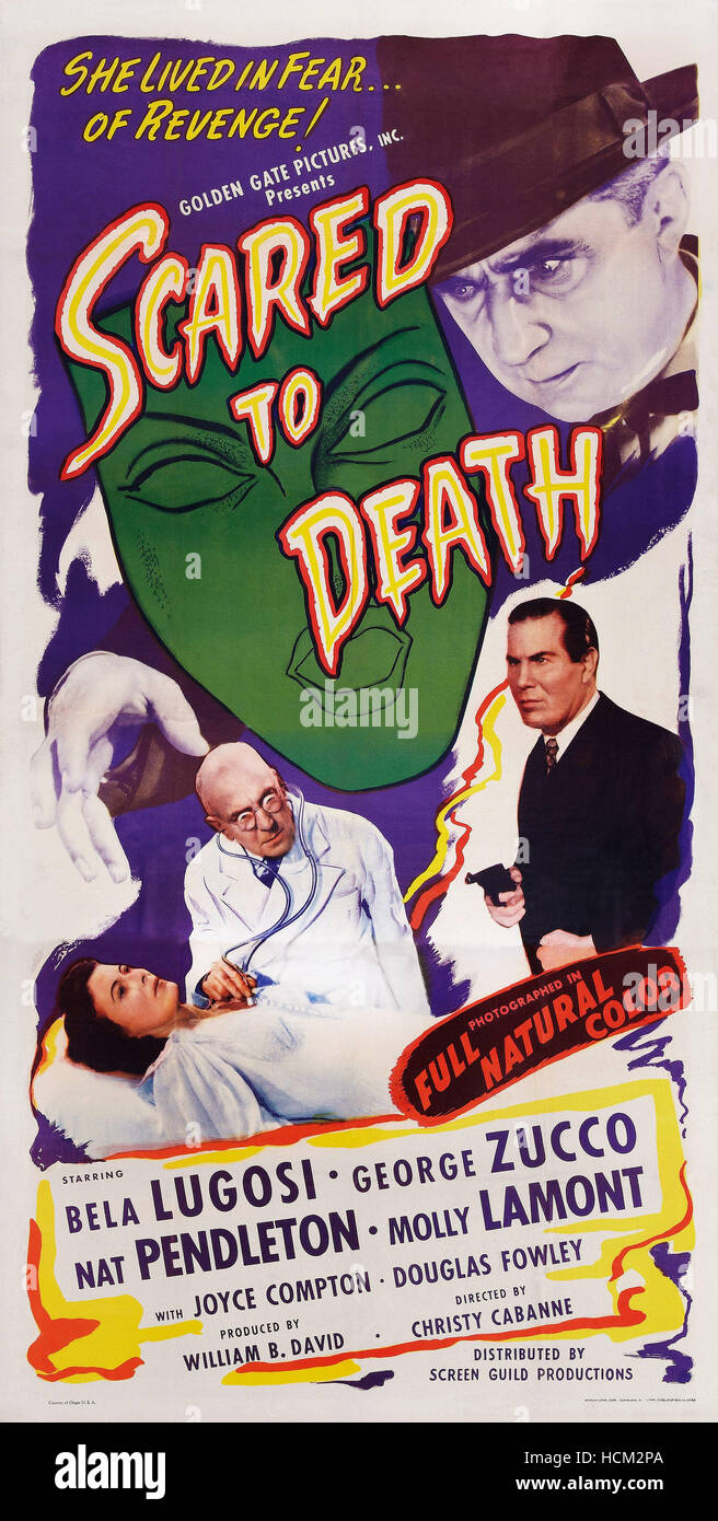 SCARED TO DEATH, US poster art, top right: Bela Lugosi; bottom from ...