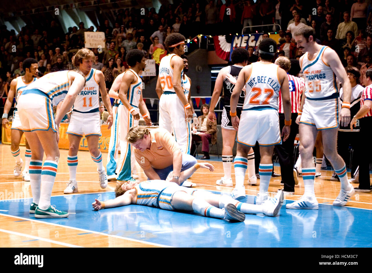 SEMI-PRO, Woody Harrelson (third from left), Will Ferrell (on floor ...