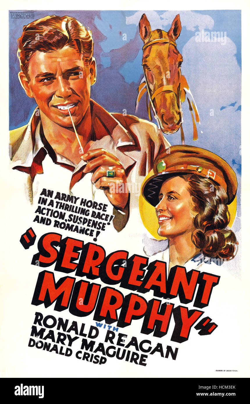 SERGEANT MURPHY, US poster, from left: Ronald Reagan, Mary Maguire ...