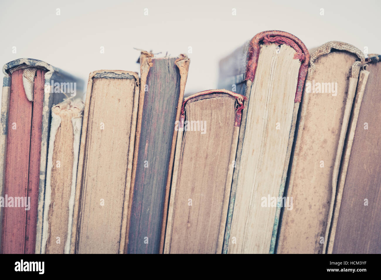 stack of old books - vintage books closeup Stock Photo - Alamy