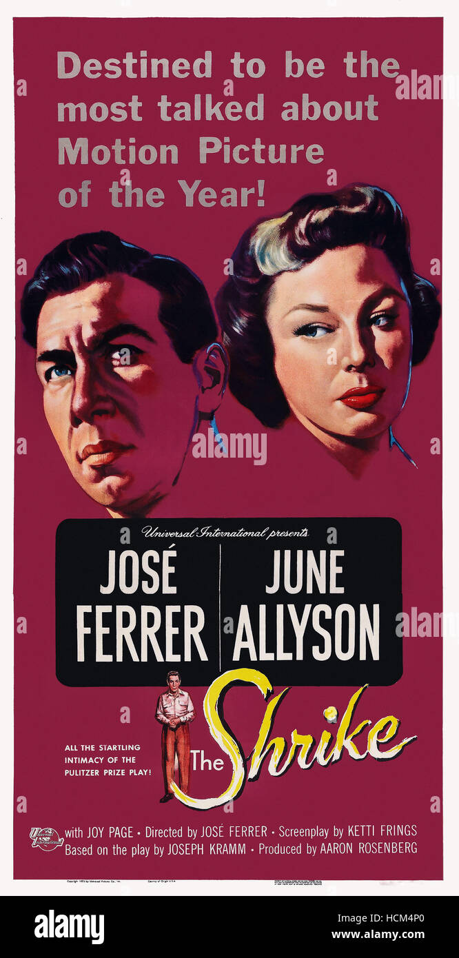 THE SHRIKE, US poster art, from left: Jose Ferrer, June Allyson, 1955 Stock Photo - Alamy