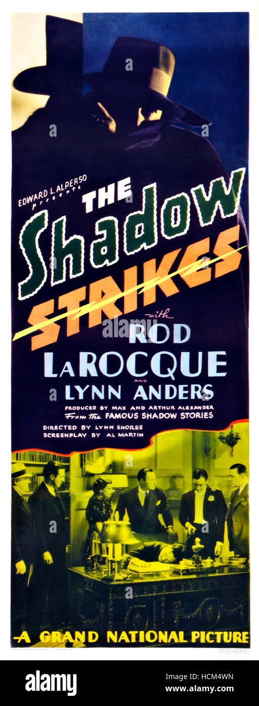 THE SHADOW STRIKES, top: Rod LaRocque, bottom l-r: Lynn Anders, Rod ...