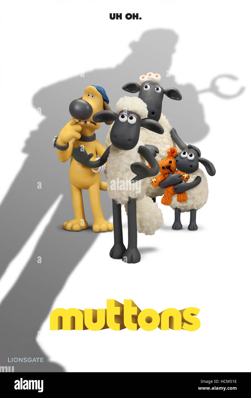 SHAUN THE SHEEP MOVIE, US poster art spoofing MINIONS, from left ...