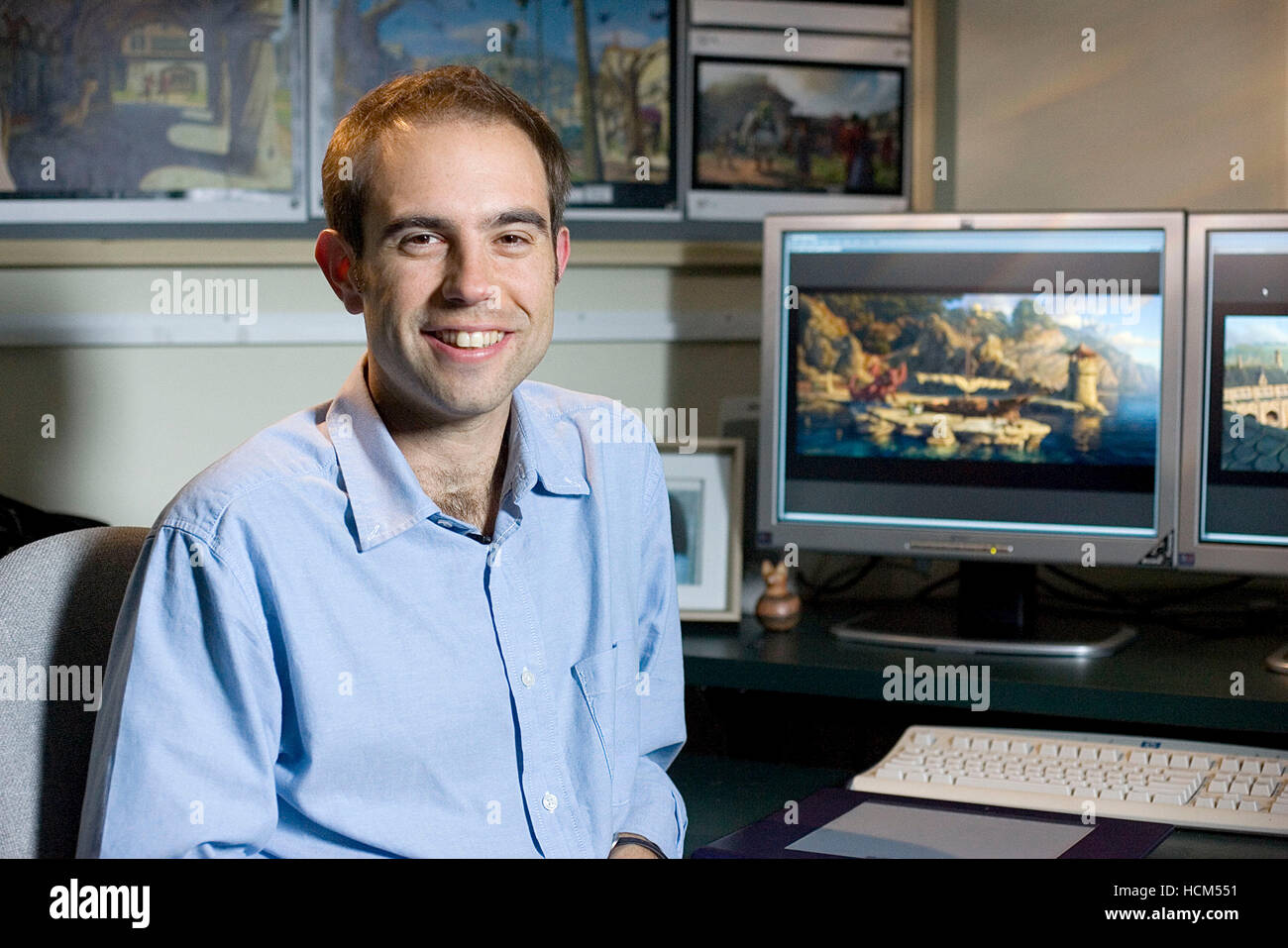 SHREK THE THIRD, (aka SHREK 3), art director Peter Zaslav, on set. 2007 ...