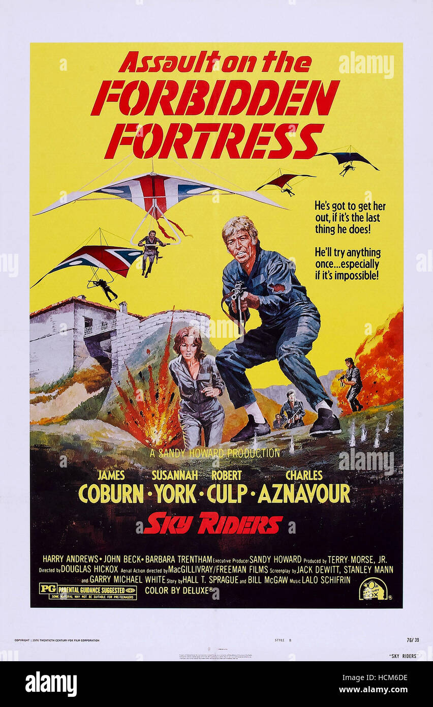 SKY RIDERS, US poster, James Coburn (front), 1976, TM & Copyright ...