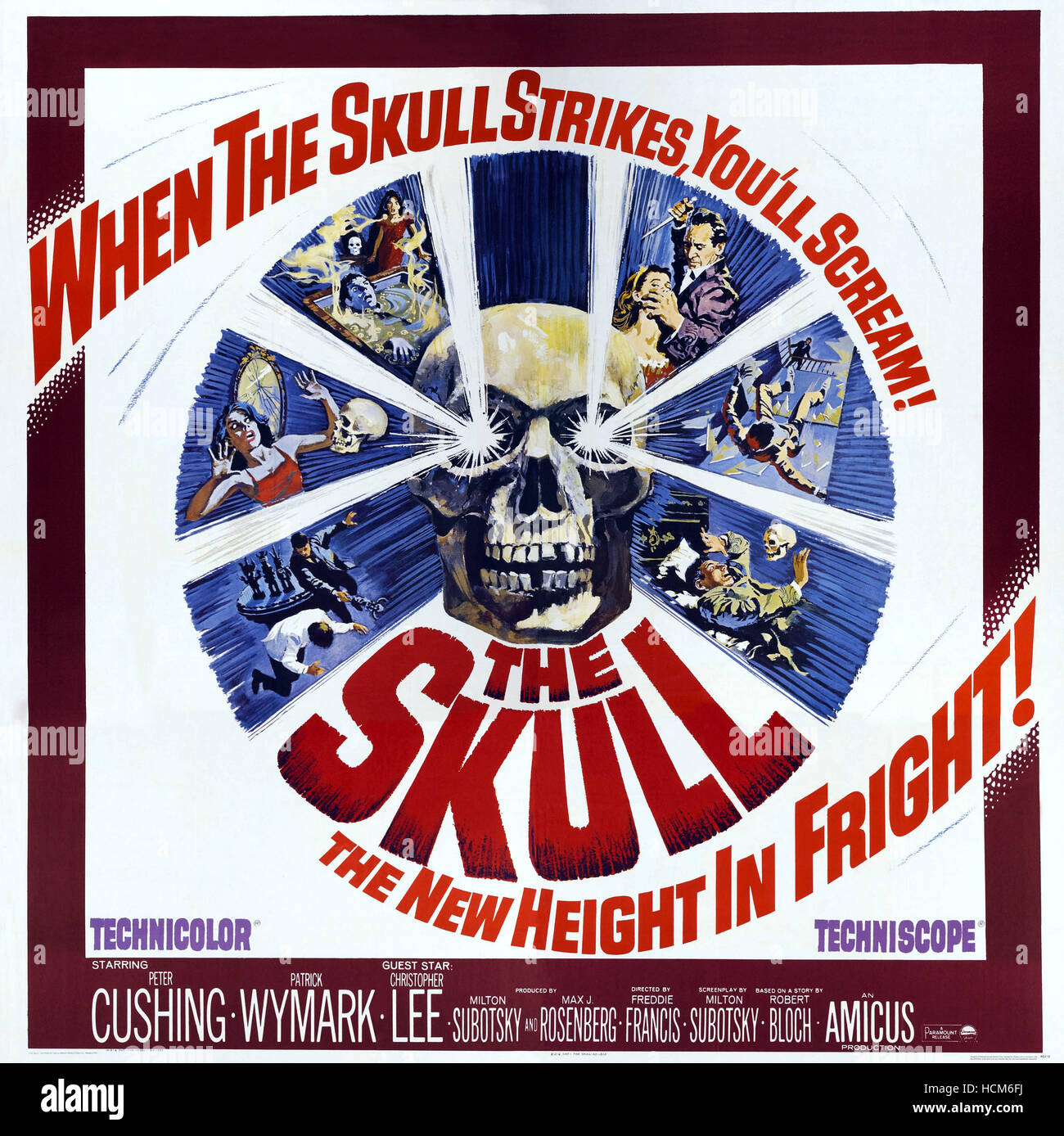 THE SKULL, US poster art, Peter Cushing (top right with dagger), 1965 Stock Photo - Alamy