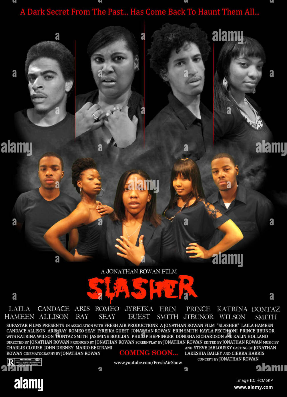 SLASHER, US poster, top, from left: Aris Ray, Laila Hameen, Romeo ...