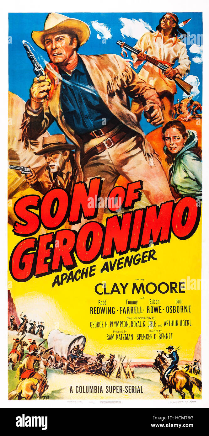 SON OF GERONIMO: APACHE AVENGER, US poster art, clockwise: Clayton Moore, Rodd Redwing, Eileen ...