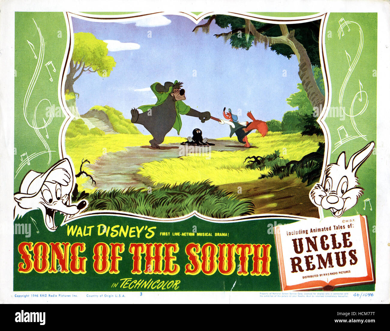 SONG OF THE SOUTH, from left, Br'er Bear, Br'er Rabbit, Br'er Fox, 1946 Stock Photo - Alamy