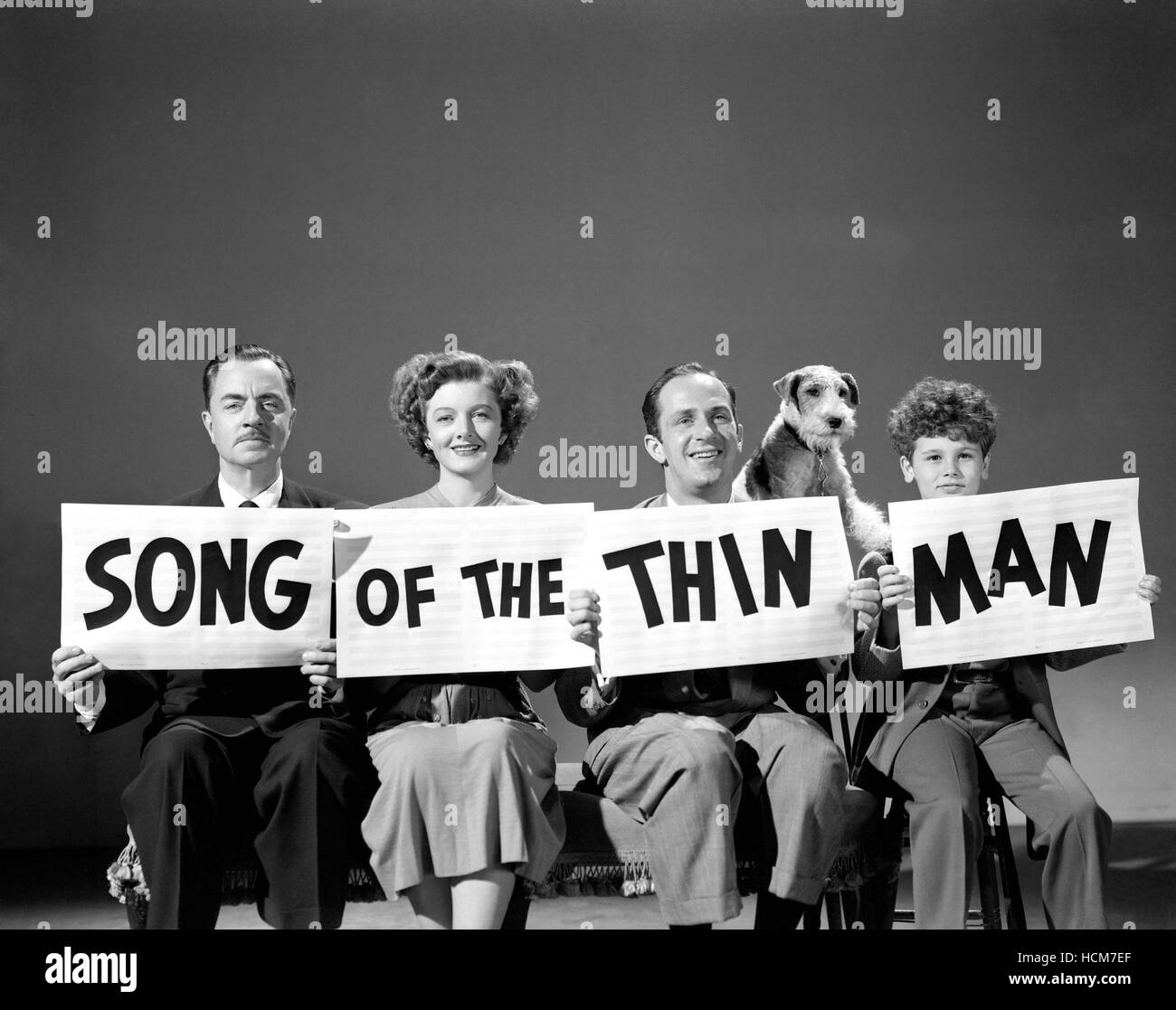 SONG OF THE THIN MAN, from left: William Powell, Myrna Loy, Keenan Wynn ...